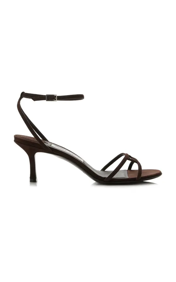 JIMMY CHOO 1998 Leo Suede Sandals - Brown