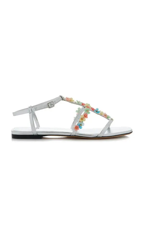 JIMMY CHOO Gwyn Embroidered Metallic Sandals - Multi