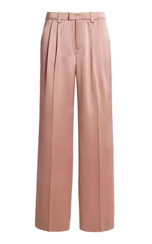 FAVORITE DAUGHTER The Low Satin Straight-leg Pants - Taupe
