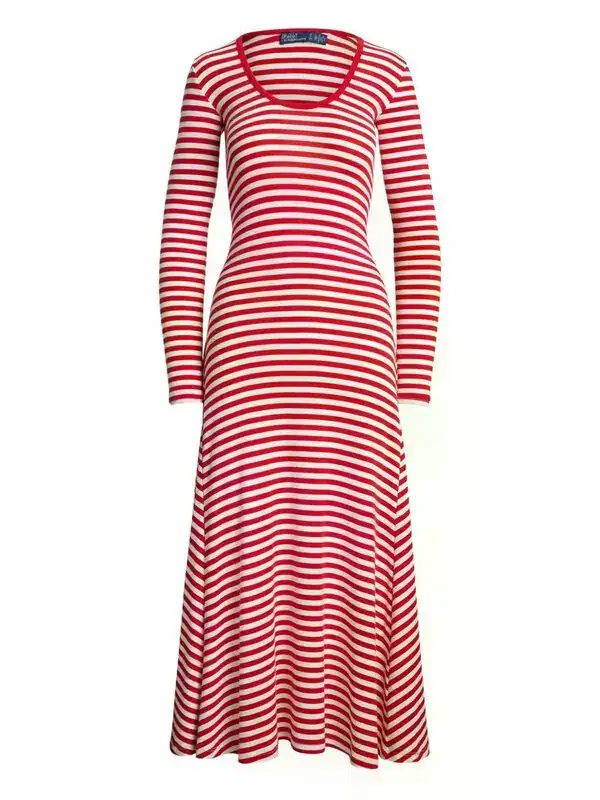 Polo Ralph Lauren Striped Maxi Dress - Red | Editorialist