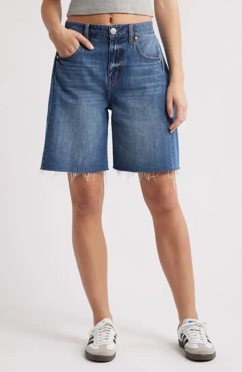 1822 Denim Raw Hem Pleated Denim Bermuda Shorts - Zariah