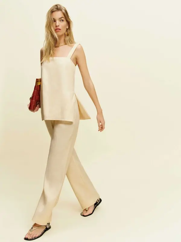 REFORMATION Kristen Linen Two Piece - Sugar