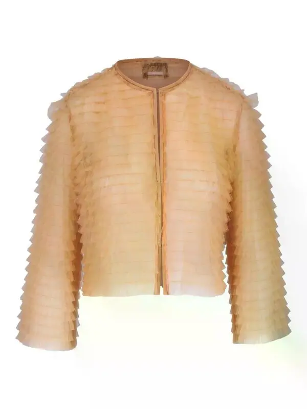 Akris Ruched Tulle Jacket - Neutrals