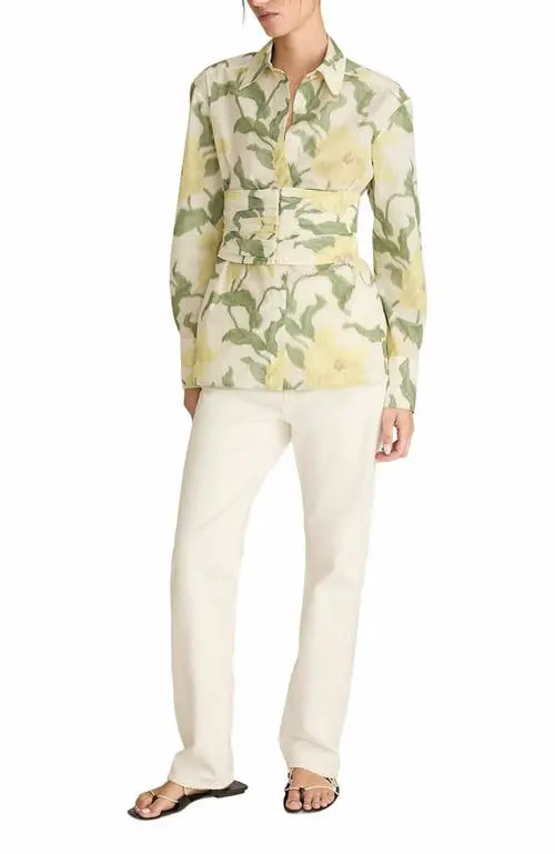 Rebecca Taylor Nouveau Fleur Bustier Button Down - Snow Combo