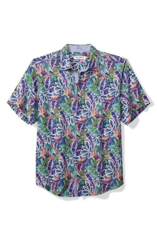 Tommy Bahama Forever Fuego Short Sleeve Silk Button-up Shirt - Eclipse