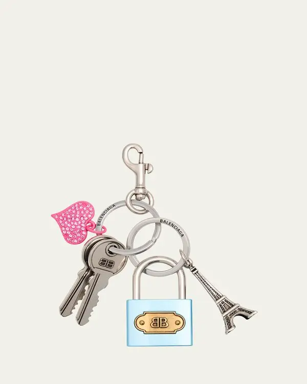 Balenciaga Padlock Charm Keyring - 8486 Multicolor