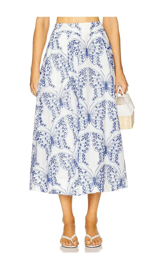 MILLY Butterfly Eyelet Skirt