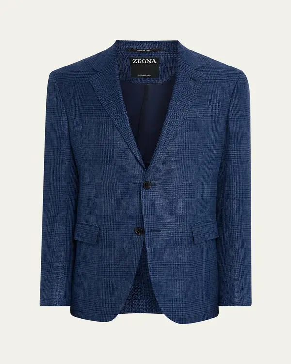 Zegna Prince Of Wales Crossover Sport Coat - Blue Navy Check