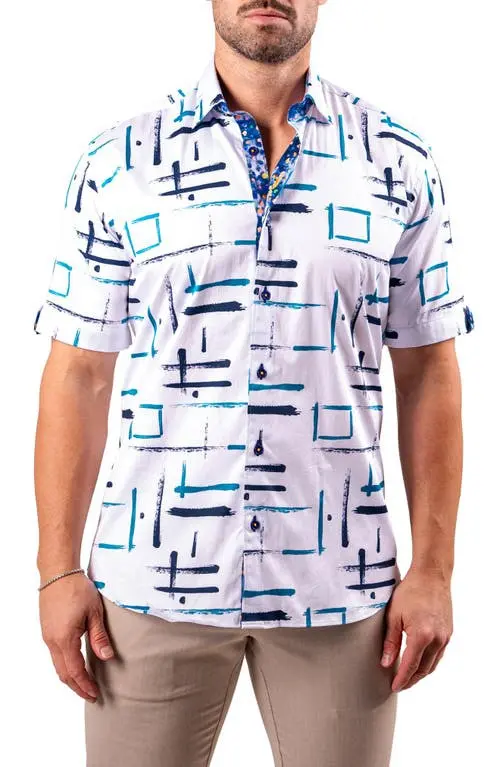 MACEOO Galileo Resistance0319 Short Sleeve Cotton Button-up Shirt