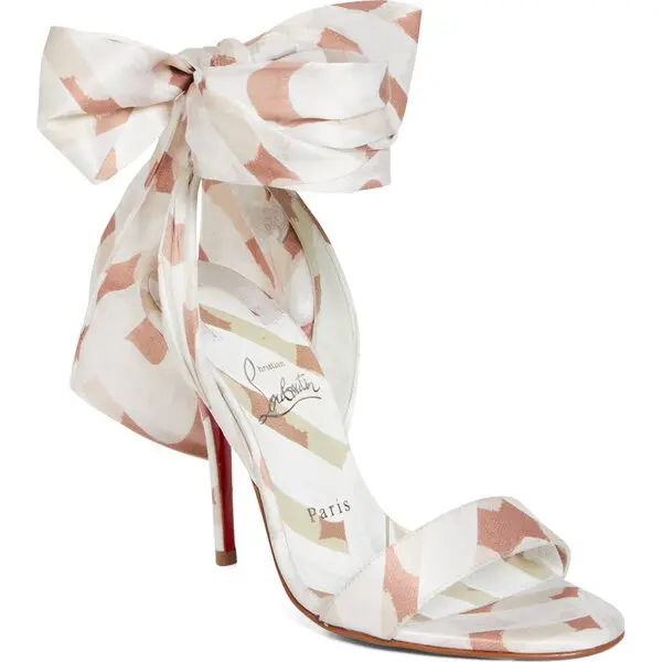 CHRISTIAN LOUBOUTIN Miss Z Desert Sandal - Multi Leche/ Lin Mult