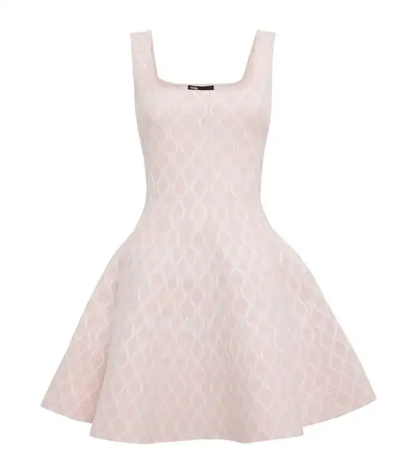 Maje Jacquard-Knit Mini Dress - Pink | Editorialist