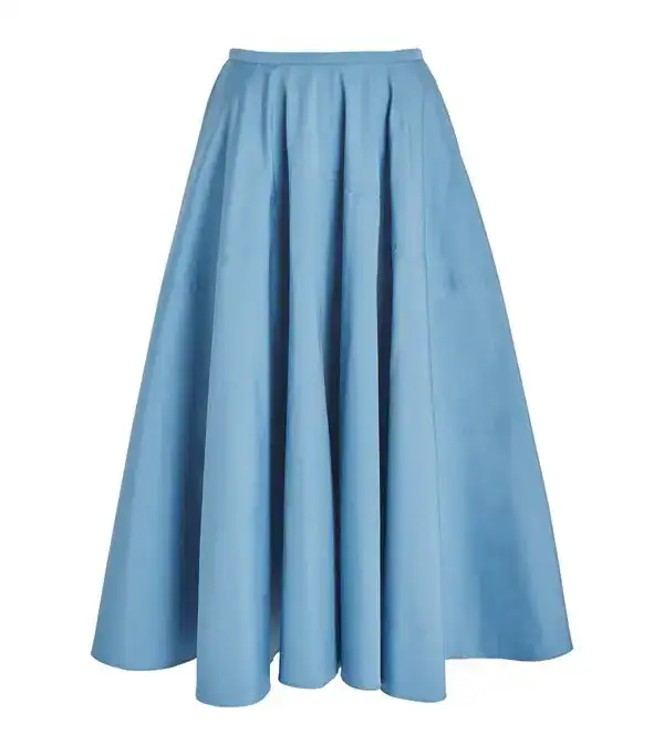 Bite Studios Organic Cotton Maxime Midi Skirt In Blue 50% Off