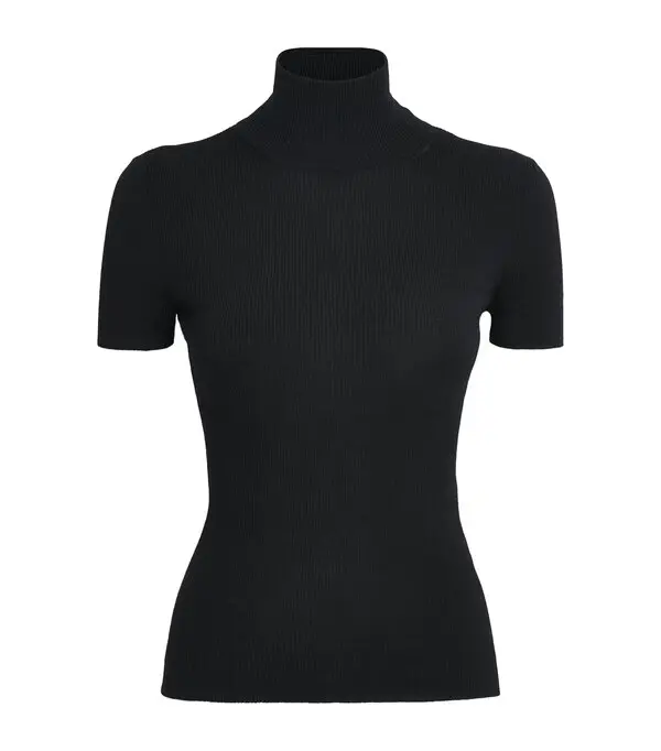 Max Mara Virgin Wool Turtleneck Sweater - Black
