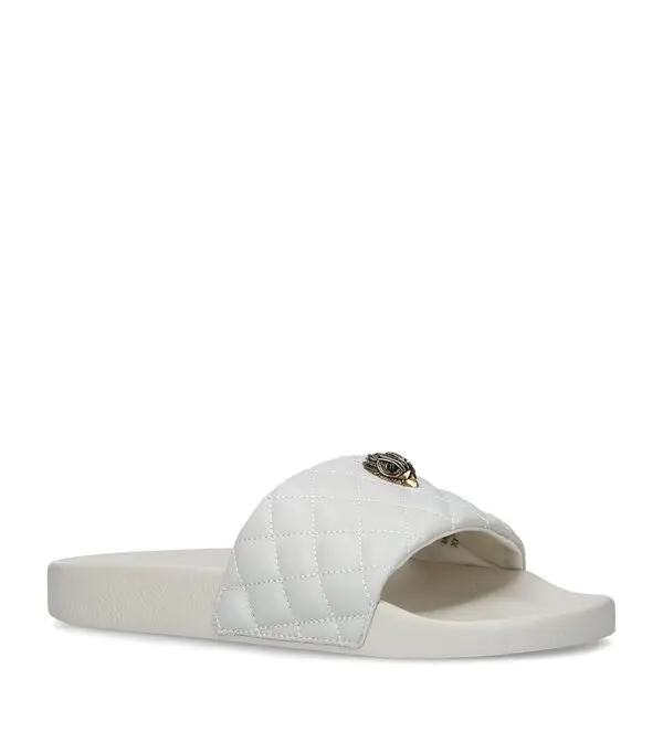 Kurt Geiger Quilted Meena Eagle Slides - Beige