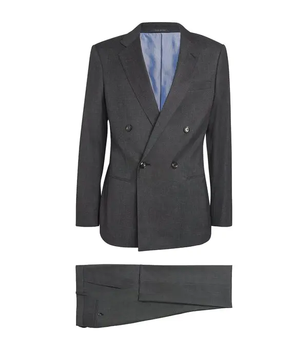 Giorgio Armani Cashmere-blend Double-breasted Suit - Grey