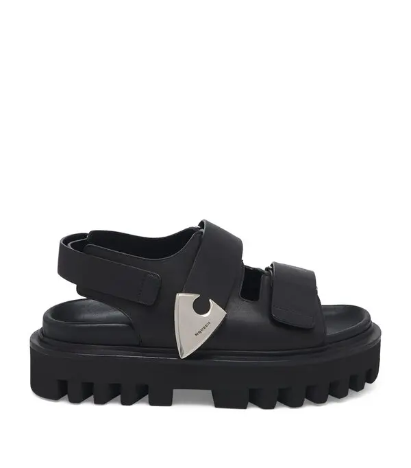 Alexander McQueen Leather Parachute Sandals - Black