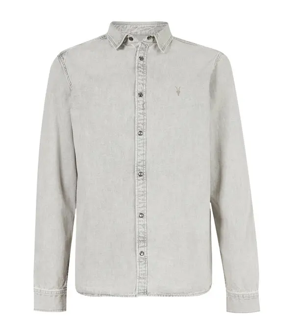 All Saints Denim Gleason Shirt - Grey