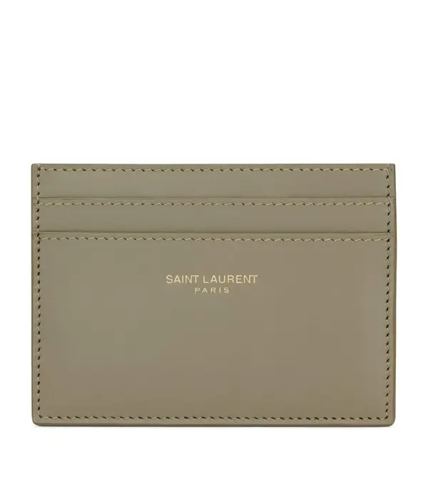 Saint Laurent Leather Card Holder - Green