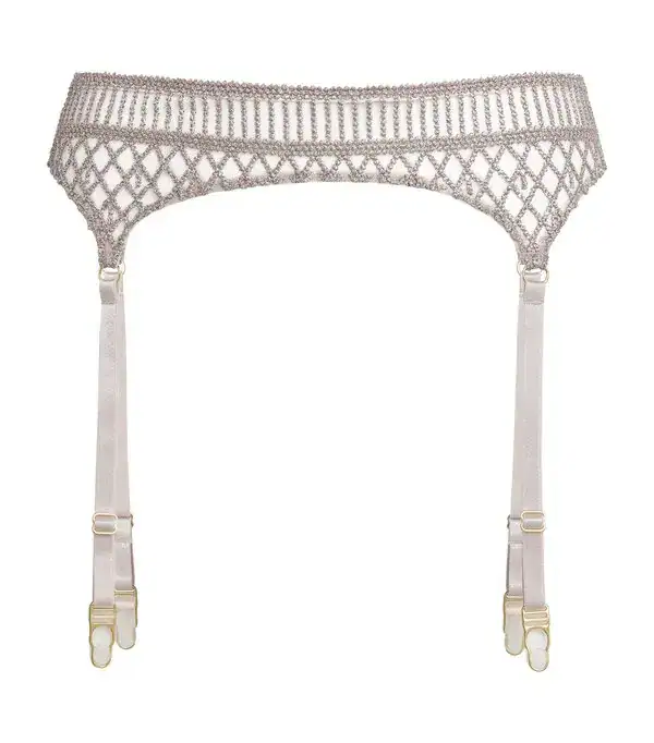 Aubade Stardust Dream Suspender Belt In Silver - 51% Off