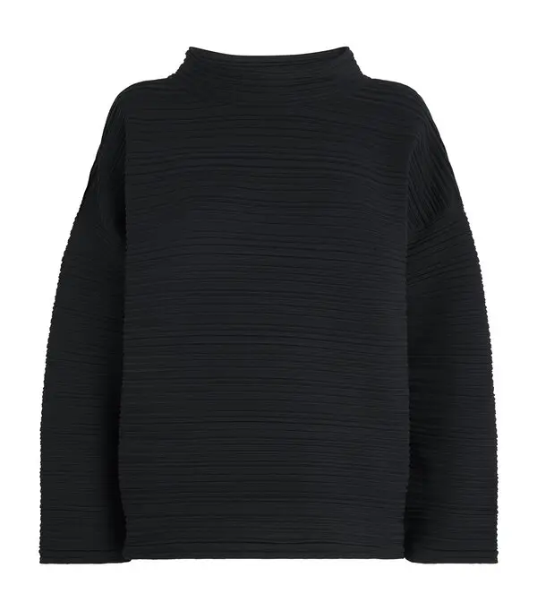 Issey Miyake Crepe Knit Top - Black