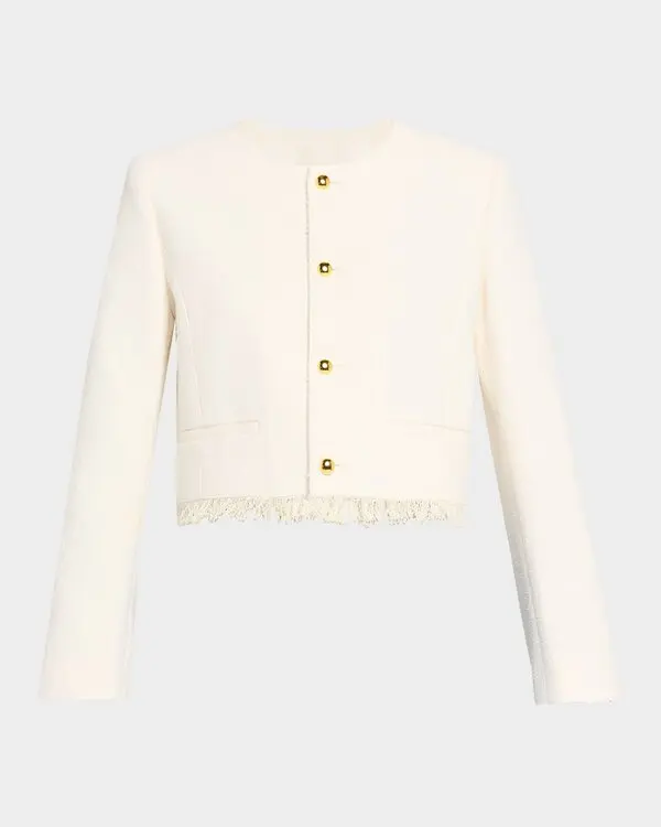 FRAME The Tweed Fringe Jacket - White
