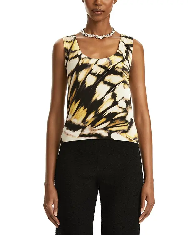 Oscar De La Renta Butterfly Print Tank Top - Black Multi