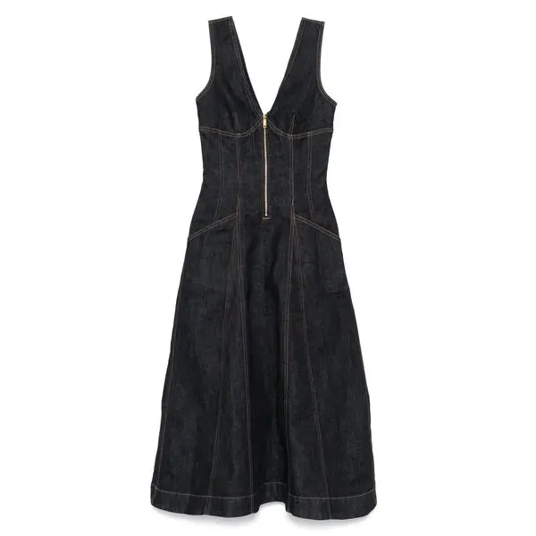 SELF-PORTRAIT Flared Skirt Dress - Blue