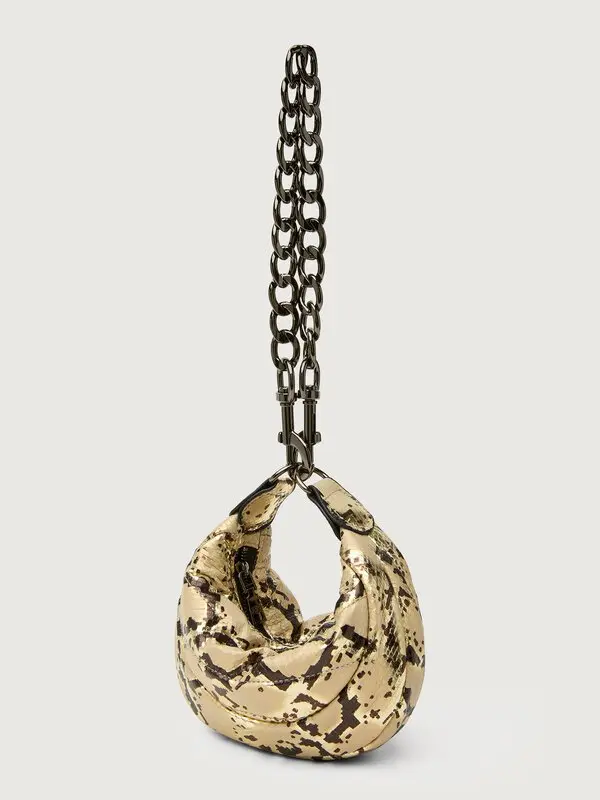 THINK ROYLN Tiny Dancer Hobo Bag - Python Luxe Black/black Web Gunmetal Hardware
