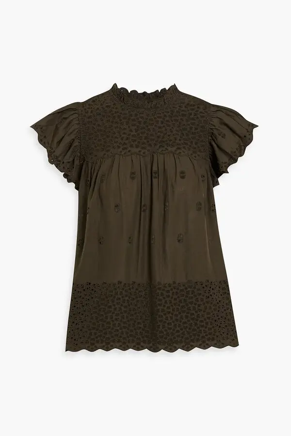 Ulla Johnson Kassi Broderie Anglaise Cotton Top
