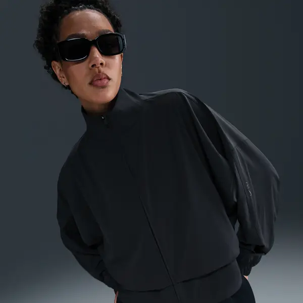 Nike 24.7 Perfectstretch Dri-fit Oversized Full-zip Jacket - Black