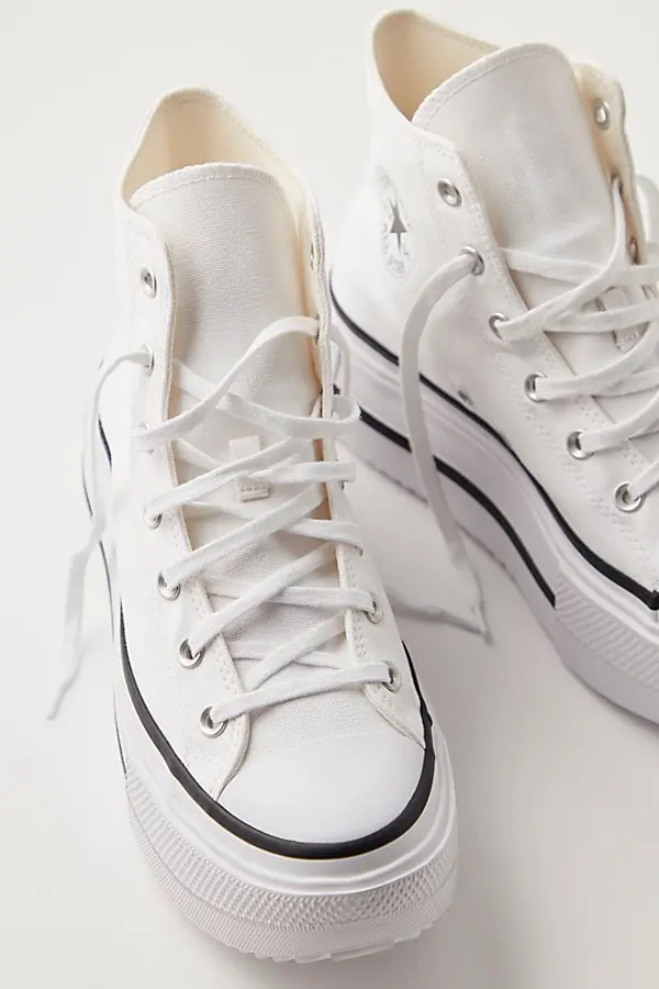 CONVERSE Chuck All Star Lift Double Stack Sneakers - White/black/white