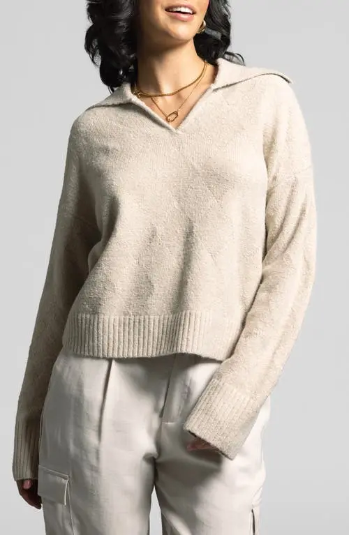 WEEKEND LOS ANGELES Argyle Johnny Collar Sweater
