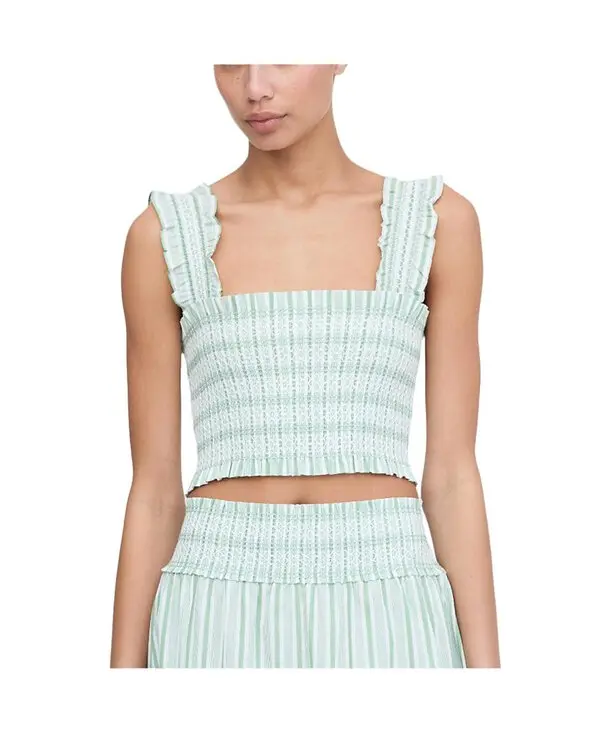 Hill House Home Azalea Nap Top - Apple Green Stripe