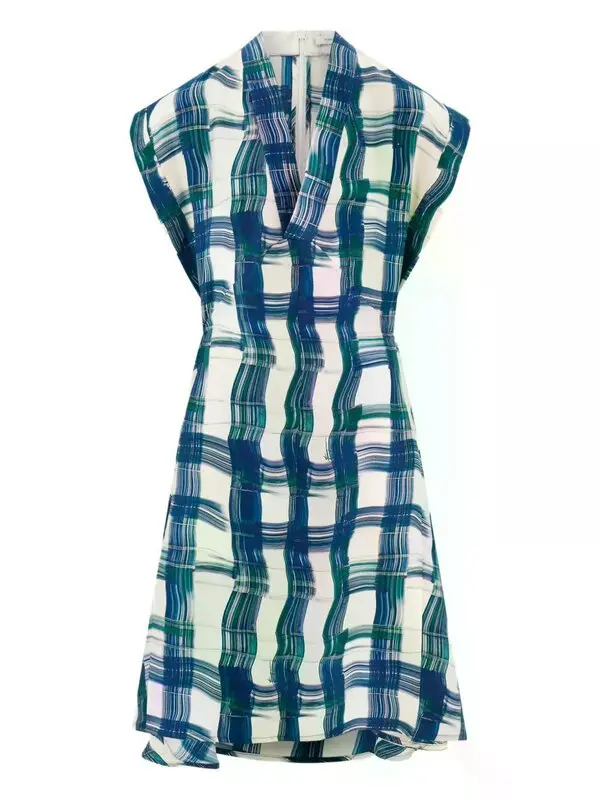 FERRAGAMO Tartan-checked Midi Dress - Blue
