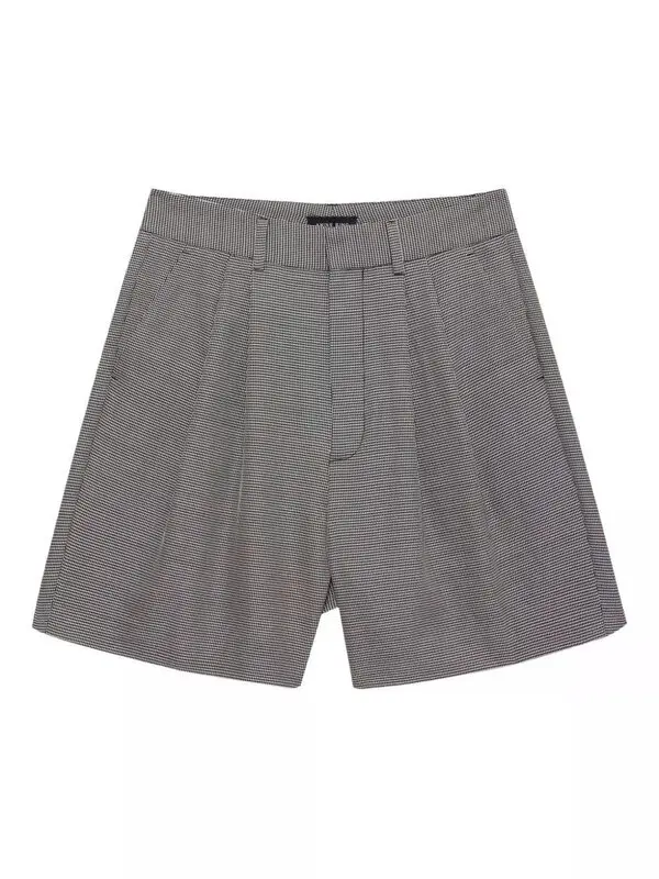 ANINE BING Carrie Houndstooth Shorts - Black