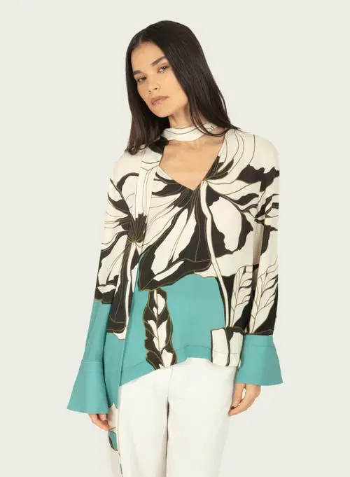 SECRET PON-PON Silk Double Georgette Blouse