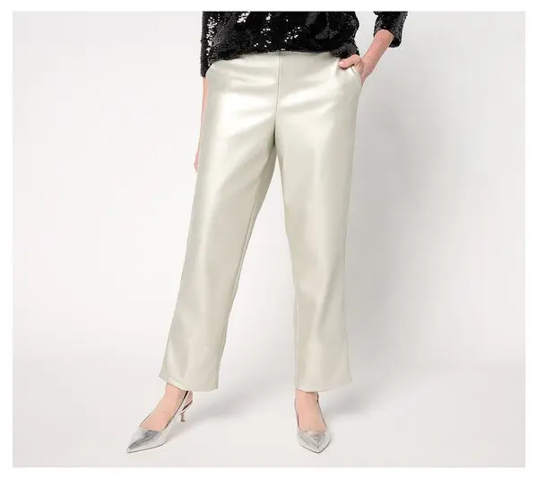 BY STACY LONDON Ankle Faux Leather Pants