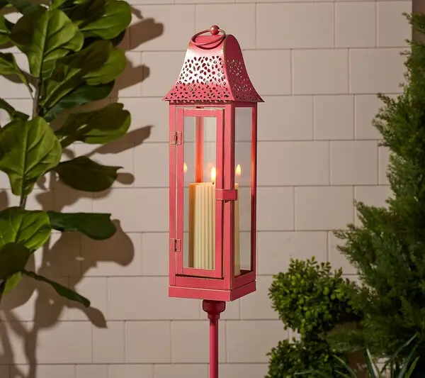 LWYA BY KIM GRAVEL 16' Metal Lantern With Removable Stake Kim Gravel