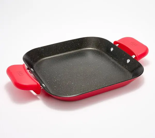 GOOD HOUSEKEEPING Square Slide Out Griddle Pan W/handle Covers