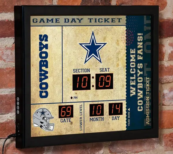 EVERGREEN Nfl Bluetooth Scoreboard Wall Clock