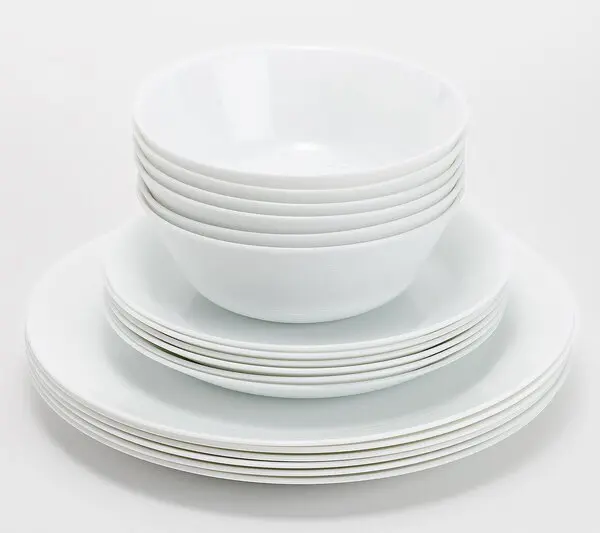 MARTHA STEWART As Is 18 Piece Opal Glass Dinnerware Set