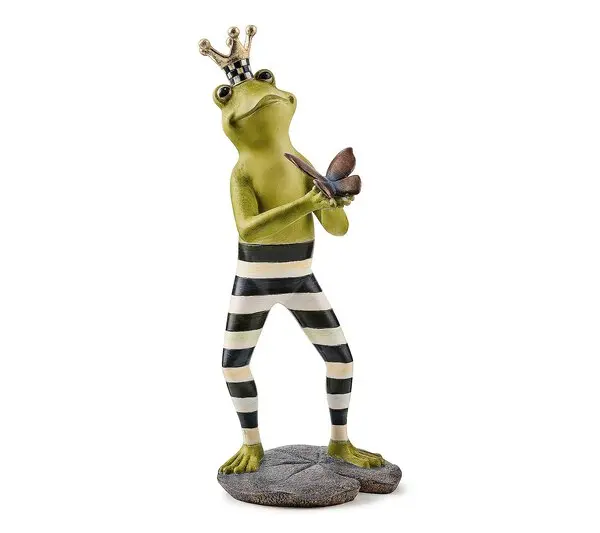 MACKENZIE-CHILDS Exclusive Courtly Check Fergal The Frog Decor