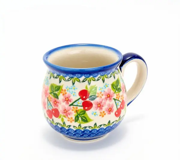 LIDIA'S POLISH POTTERY Hand Painted Bubble Mug