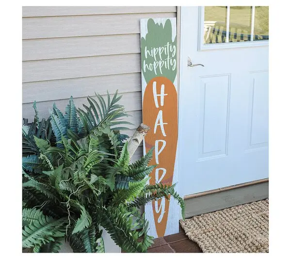 SINCERE SURROUNDINGS 47' Hippity Hoppity Carrot Porch Board