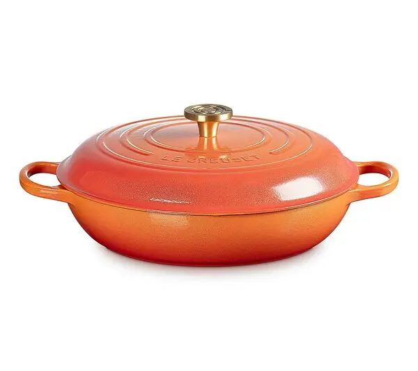 LE CREUSET Flamme Doree 5 Quart Cast Iron Brais R - One-color