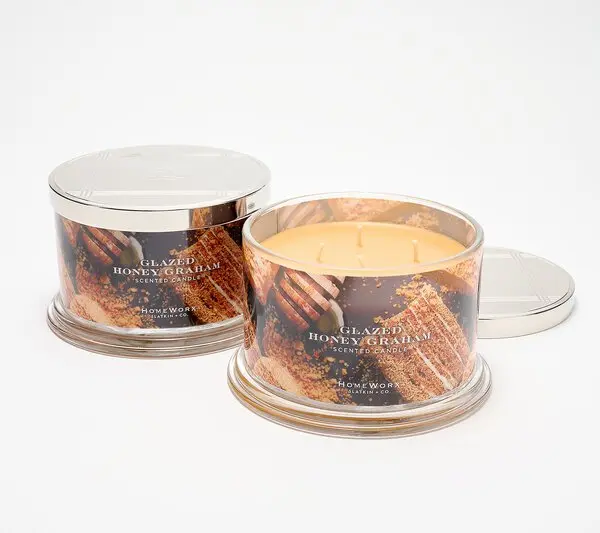HOMEWORX BY SLATKIN + CO. S/2 18oz Glazed Honey Graham
