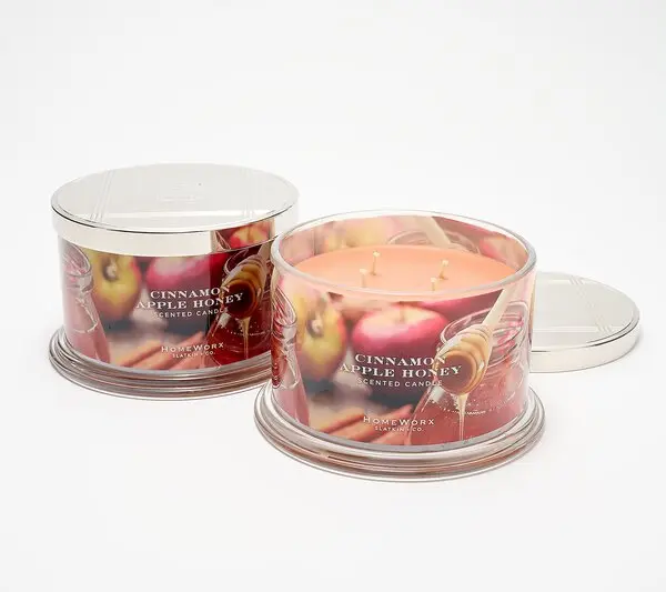 HOMEWORX BY SLATKIN + CO. S/2 18oz Cinnamon Apple Honey