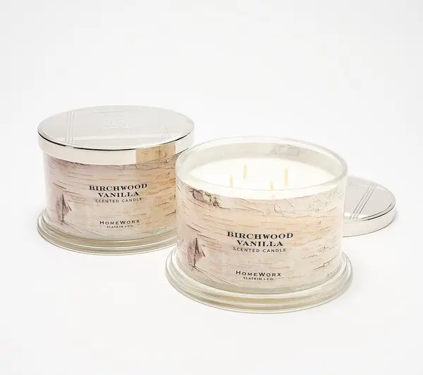 HOMEWORX BY SLATKIN + CO. S/2 18oz Birchwood Vanilla