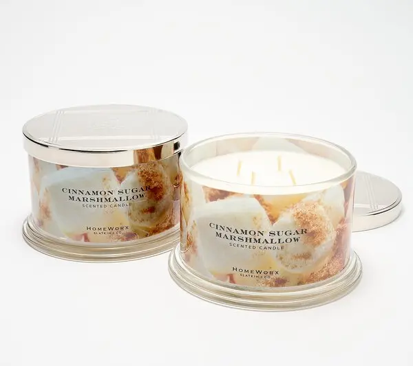HOMEWORX BY SLATKIN + CO. S/2 18oz Cin Sugar Marshmallow