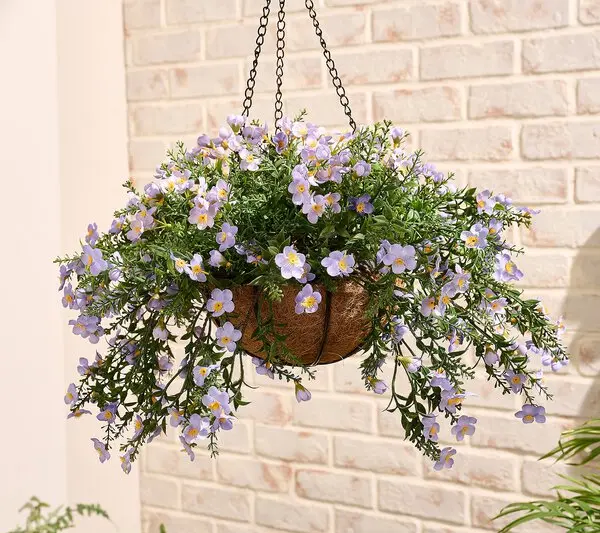 GARDEN REFLECTIONS As Is 18' Faux Bacopa Flower Basket
